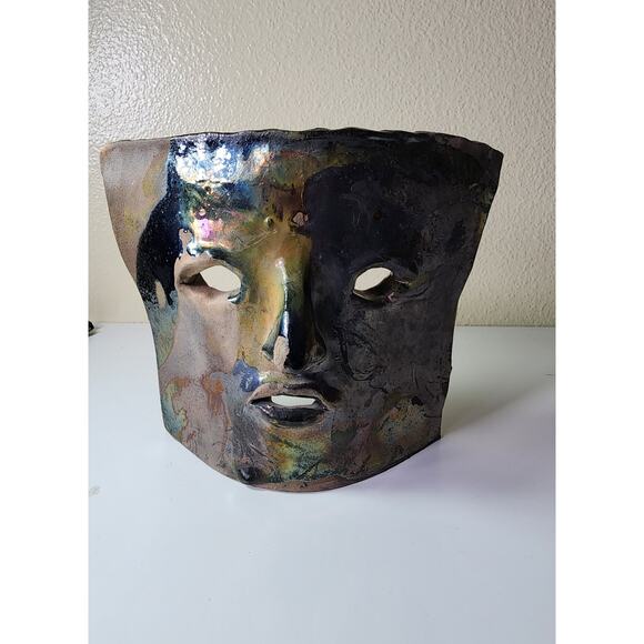Handmade | Accents | Handmade Clay Mask Colorful Painted Free Standing ...
